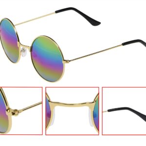 PENTA ANGEL 2Pcs Colored Round Retro Sunglasses