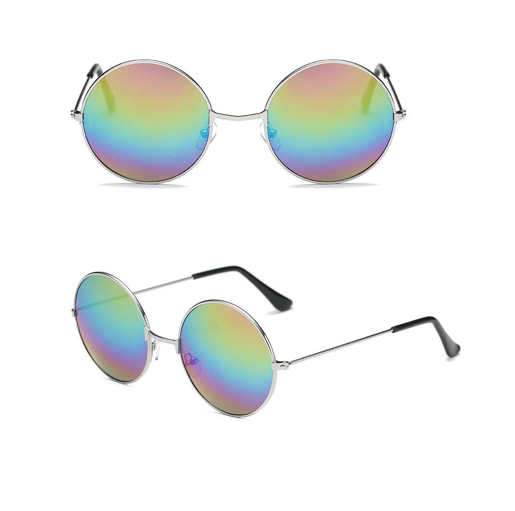 PENTA ANGEL 2Pcs Colored Round Retro Sunglasses