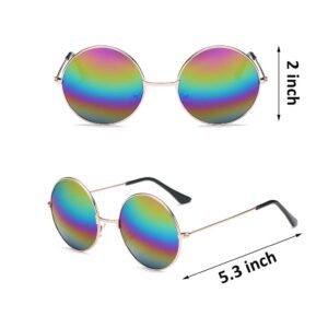 PENTA ANGEL 2Pcs Colored Round Retro Sunglasses