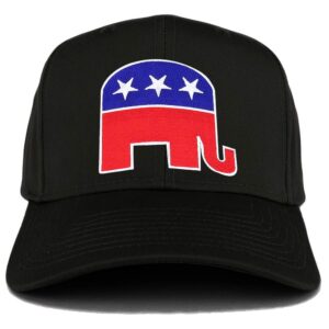 armycrew republican elephant patch structured baseball cap - black