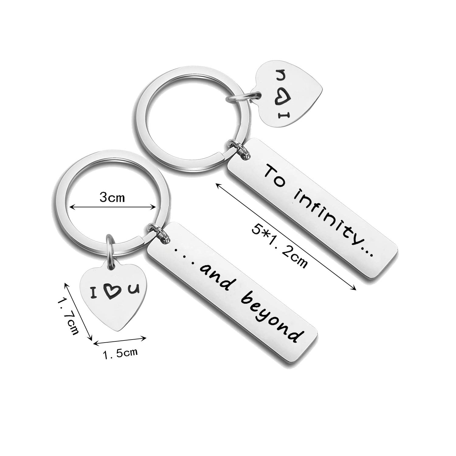 MYOSPARK I Love You To Infinity And Beyond Keychain Set Gift For Couples Family Best Friends (To Infinity And Beyond Keychain Set)