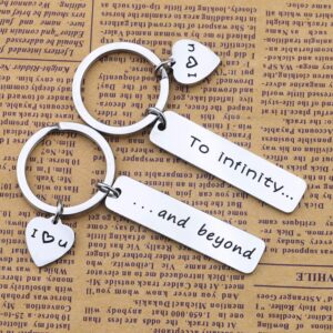 MYOSPARK I Love You To Infinity And Beyond Keychain Set Gift For Couples Family Best Friends (To Infinity And Beyond Keychain Set)