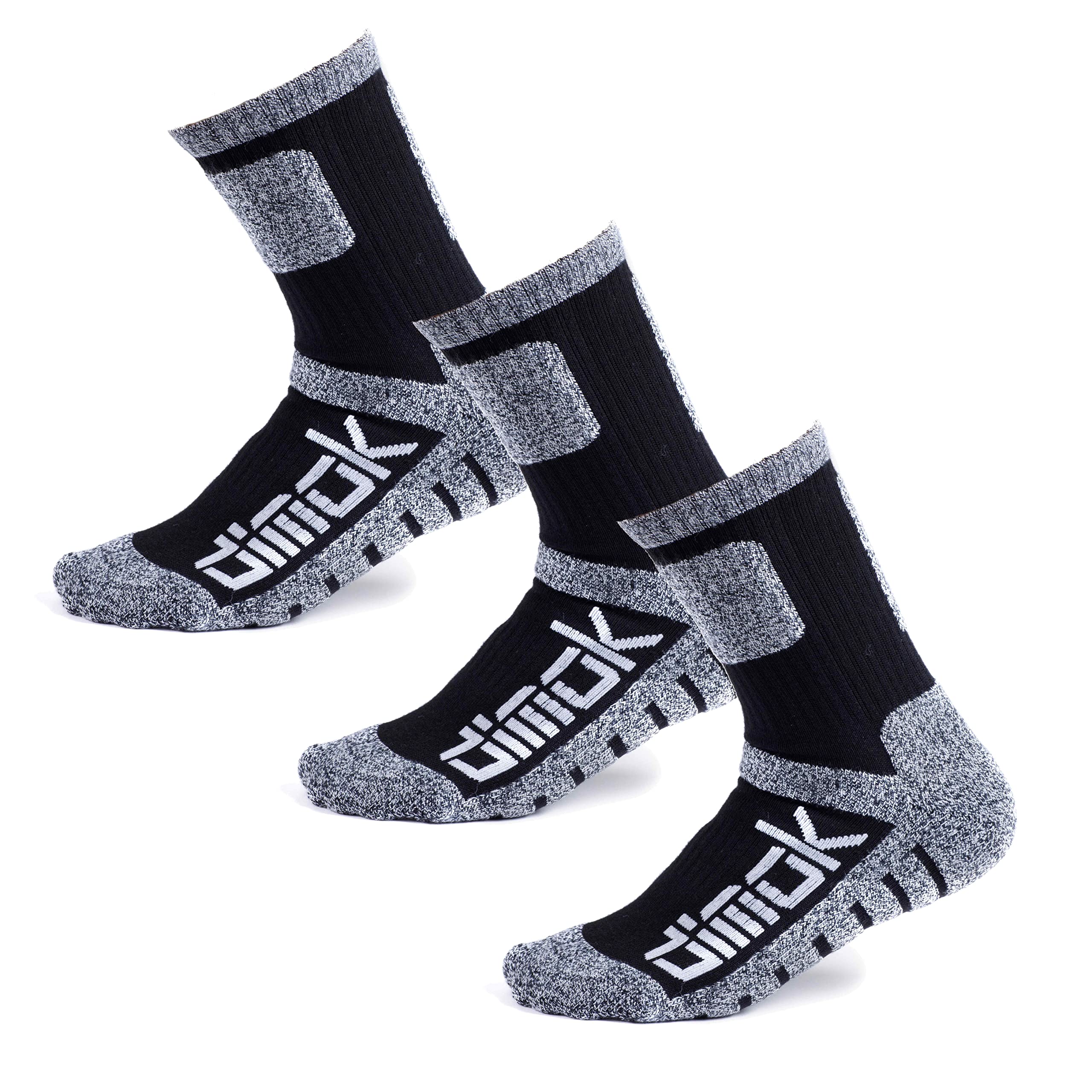 dimok Warm Socks for Men Hockey Hiking Athletic Moisture Wicking Trekking Sports Crew Winter Sock Mens Women Boys (Medium, Black)