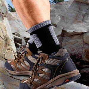 dimok Warm Socks for Men Hockey Hiking Athletic Moisture Wicking Trekking Sports Crew Winter Sock Mens Women Boys (Medium, Black)