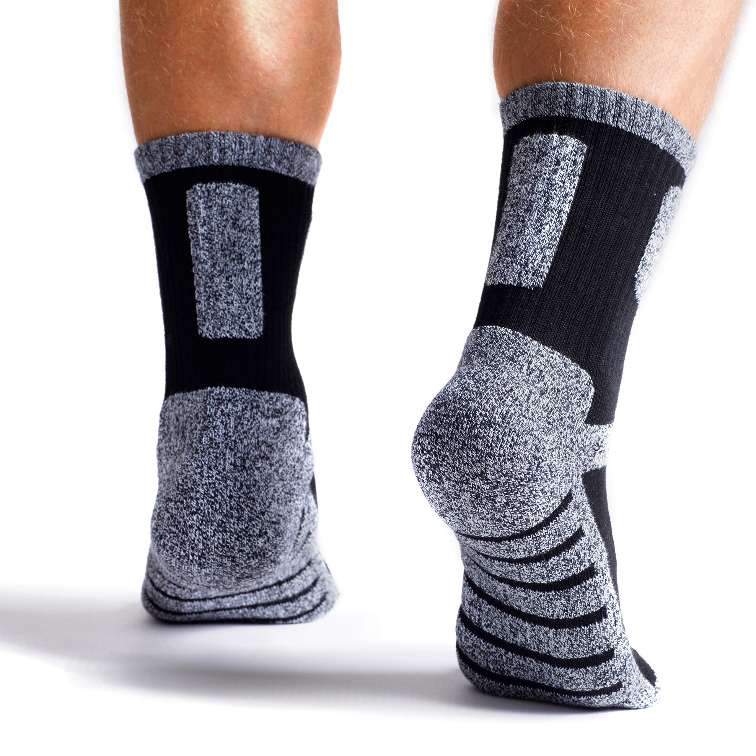 dimok Warm Socks for Men Hockey Hiking Athletic Moisture Wicking Trekking Sports Crew Winter Sock Mens Women Boys (Medium, Black)