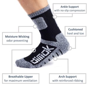 dimok Warm Socks for Men Hockey Hiking Athletic Moisture Wicking Trekking Sports Crew Winter Sock Mens Women Boys (Medium, Black)