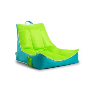 big joe captain's float no inflation needed pool lounger with drink holder, lime/capri mesh, quick draining fabric, 3 feet