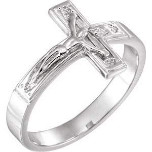 diamond2deal 925 sterling silver crucifix cross ring size 8