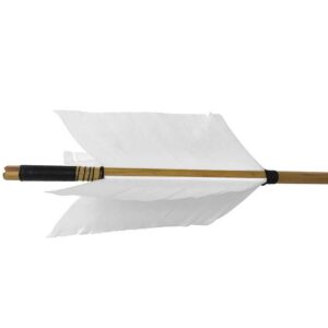 PG1ARCHERY Archery Target Flu-Flu Arrows, 6 Pack Traditional Wooden Arrow 4 Feathers Fletching for Practice Targeting Hunting White 2