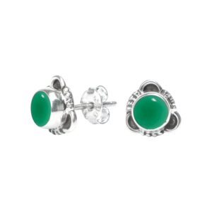 green onyx stone post stud earrings 925 sterling silver gemstone stud earrings for girls women jewellery handmade earring