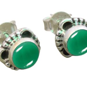 Green Onyx Stone Post Stud Earrings 925 Sterling Silver Gemstone Stud Earrings For Girls Women Jewellery Handmade Earring