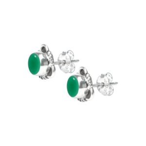 Green Onyx Stone Post Stud Earrings 925 Sterling Silver Gemstone Stud Earrings For Girls Women Jewellery Handmade Earring