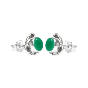 Green Onyx Stone Post Stud Earrings 925 Sterling Silver Gemstone Stud Earrings For Girls Women Jewellery Handmade Earring