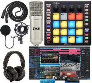 presonus atom production/midi and performance pad controller w/professional studio microphone and recording kit