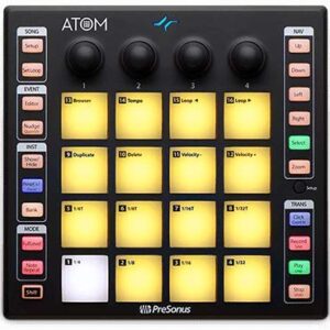 PreSonus ATOM Production/MIDI and Performance Pad Controller w/Professional Studio Microphone and Recording Kit