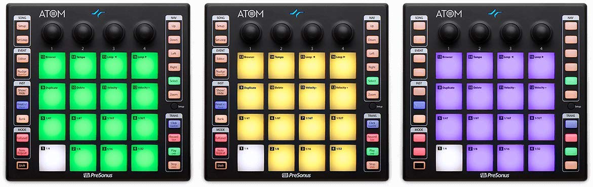 PreSonus ATOM Production/MIDI and Performance Pad Controller w/Professional Studio Microphone and Recording Kit