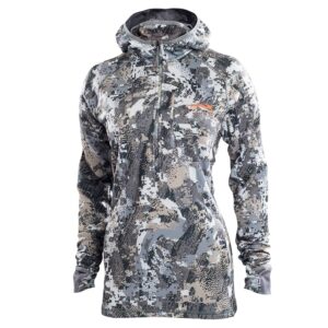 sitka gear women's fanatic breathable next-to-skin fleece hunting hoody, optifade elevated il, large