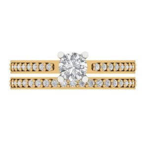 clara pucci 1.20ct round cut solitaire stunning moissanite engagement promise anniversary bridal ring band set 14k multi gold 4.25