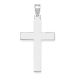 diamond2deal 14k white gold polished cross pendant (l- 36 mm w- 19 mm)