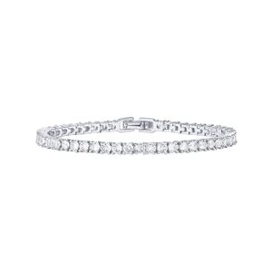 pavoi 14k gold plated 3mm cubic zirconia classic tennis bracelet | gold bracelets for women | size 6.5-7.5 inch