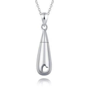 925 sterling silver urn pendant necklace teardrop cremation jewelry for ashes memorial keepsake for women