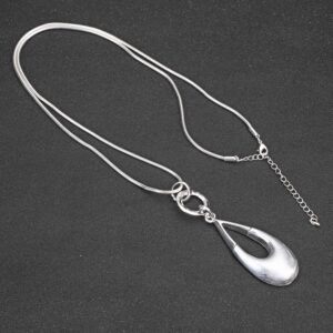 welbijoux Long Necklaces for Women Waterdrop Pendant Sweater Layered Y Statement Bohemian Silver Chain Necklace with Gifts Box Jewelry