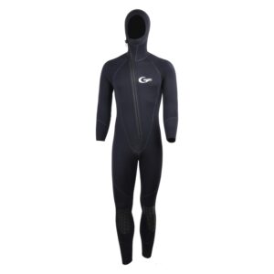 full wetsuits-5mm 3mm wetsuit-mens neoprene diving suit front zipper hoodie snorkeling surfing suits high elasticity long sleeve - diving water sports solid colored autumn winter spring summer