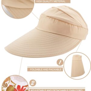 2 Pieces Sun Visor Hats UV Protection Caps Summer Wide Brim Beach Hat for Women Multicoloured