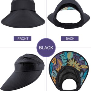 2 Pieces Sun Visor Hats UV Protection Caps Summer Wide Brim Beach Hat for Women Multicoloured