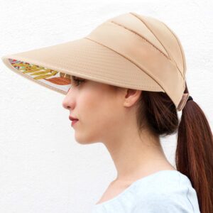 2 Pieces Sun Visor Hats UV Protection Caps Summer Wide Brim Beach Hat for Women Multicoloured