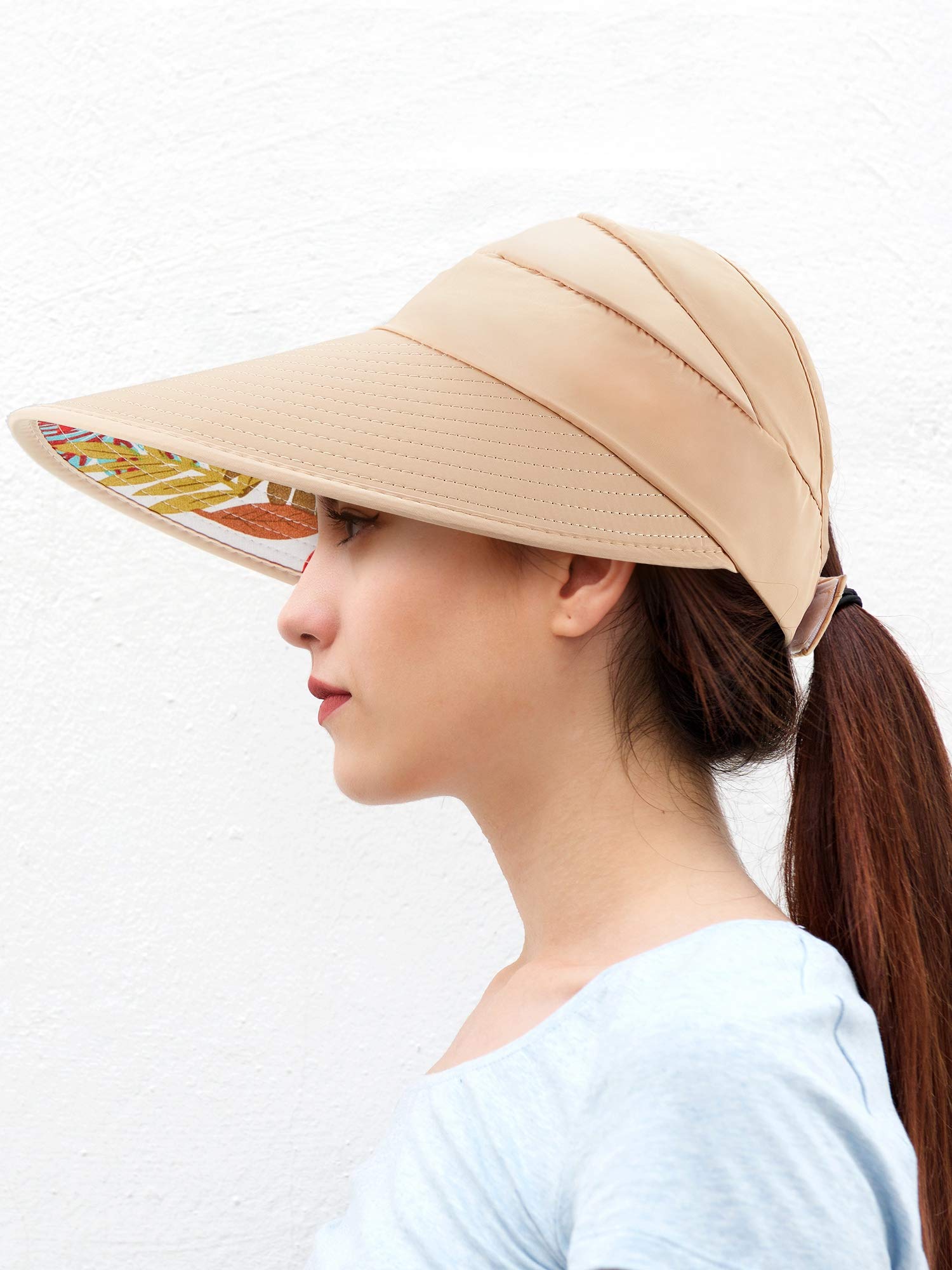 2 Pieces Sun Visor Hats UV Protection Caps Summer Wide Brim Beach Hat for Women Multicoloured