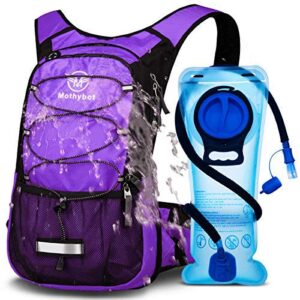 mothybot hydration pack, insulated hydration backpack with 2l bpa free water bladder and storage, hiking backpack for men, women, kids for running, cycling, camping - keep liquid cool up to 5 hours