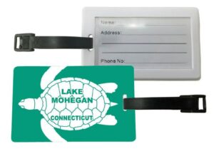 sasco beach connecticut turtle design souvenir travel luggage tag 2-pack