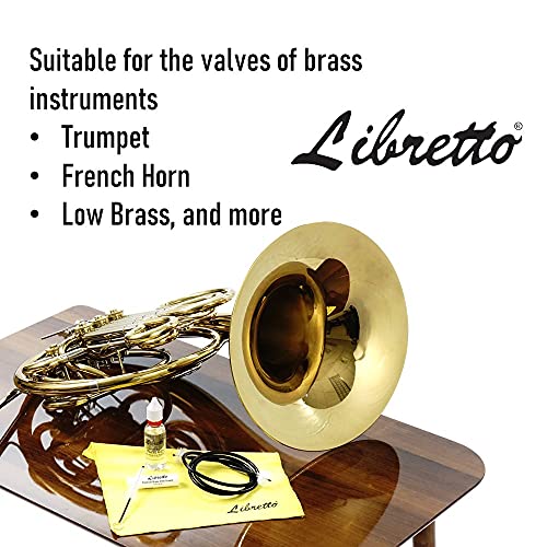 Libretto Premium Brass Valve Oil Lubricants, 1 oz (30ml), Safety Cap, Long-Lasting & Smooth, Odorless, 100% Special-Blended Synthetic Formula, Designed Best to Clean & Extend Life of Your Instruments!