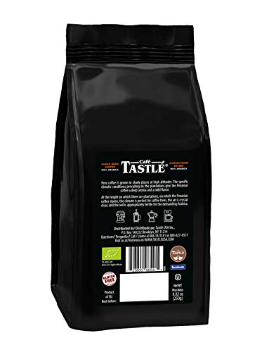 Cafe Tastle Peru Organic Medium-Dark Roast 100% Arabica Whole Bean Coffee, 8.82 oz, Brown