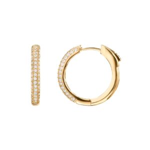 pavoi 14k gold plated 925 sterling silver cubic zirconia hoop earrings | 20 millimiters yellow gold hoops earring