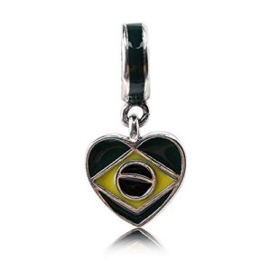 calvas real 925 sterling silver i love brazil pendant charm heart flag beads fit original pan bracelet for women men berloque jewelry