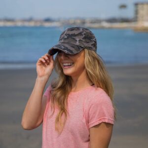 Funky Junque Distressed Baseball Cap Bundle: Camo Black & Camo Green