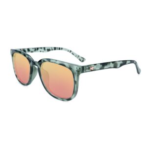 knockaround paso robles polarized sunglasses for women & men - impact resistant lenses & full uv400 protection, grey tortoise shell frames/rose gold reflective lenses