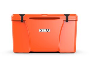 kenai 65 cooler | 65 qt ice chest durable rotomolded insulated | made in usa | warranty for life | for beach boat camping fishing hunting | k65 | orange