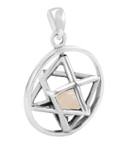 925 sterling silver kabbalah merkabah pendant with pearl bead inside