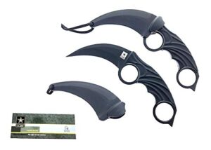 falcon u.s.army licensed military tactical 2 rings karambit knife, fixed blade knife. for camping, hunting, gear collection