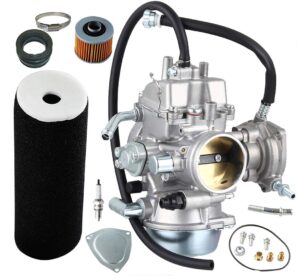 yfm660 carburetor carb kit for yamaha grizzly 660 yfm660 2002-2008 4-stroke engine atv carburetor pd42j 42mm,including air filter+intake manifold carburetor boot joints