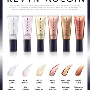 Kevyn Aucoin Glass Glow Face, Prism Rose: Multi-purpose universal dewy highlighter for face and body. Creates glowing youthful-looking hydrated skin with a glassy complexion. Makeup artist go to.