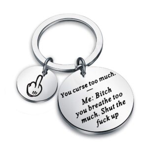 ensianth funny snarky hilarious gift you curse too much keychian funny sarcastic gift for best friend (curse keychain)