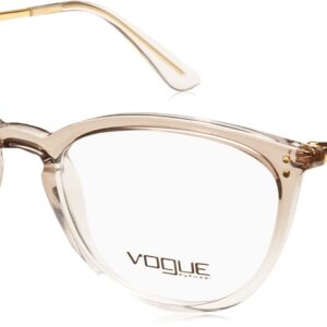 Vogue Eyewear Women's VO5276 Cat Eye Prescription Eyeglass Frames, Grad Brown/Crystal/Demo Lens, 53 mm