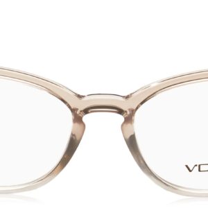 Vogue Eyewear Women's VO5276 Cat Eye Prescription Eyeglass Frames, Grad Brown/Crystal/Demo Lens, 53 mm