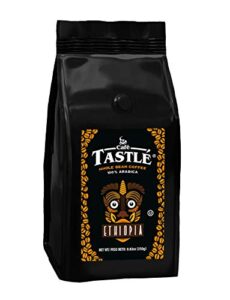 cafe tastle ethiopia medium-dark roast 100% arabica whole bean coffee, 8.82 oz (pack of 12)