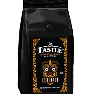 Cafe Tastle Ethiopia Medium-Dark Roast 100% Arabica Whole Bean Coffee, 8.82 oz (Pack of 12)