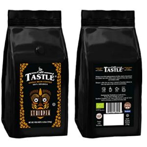 Cafe Tastle Ethiopia Medium-Dark Roast 100% Arabica Whole Bean Coffee, 8.82 oz (Pack of 12)